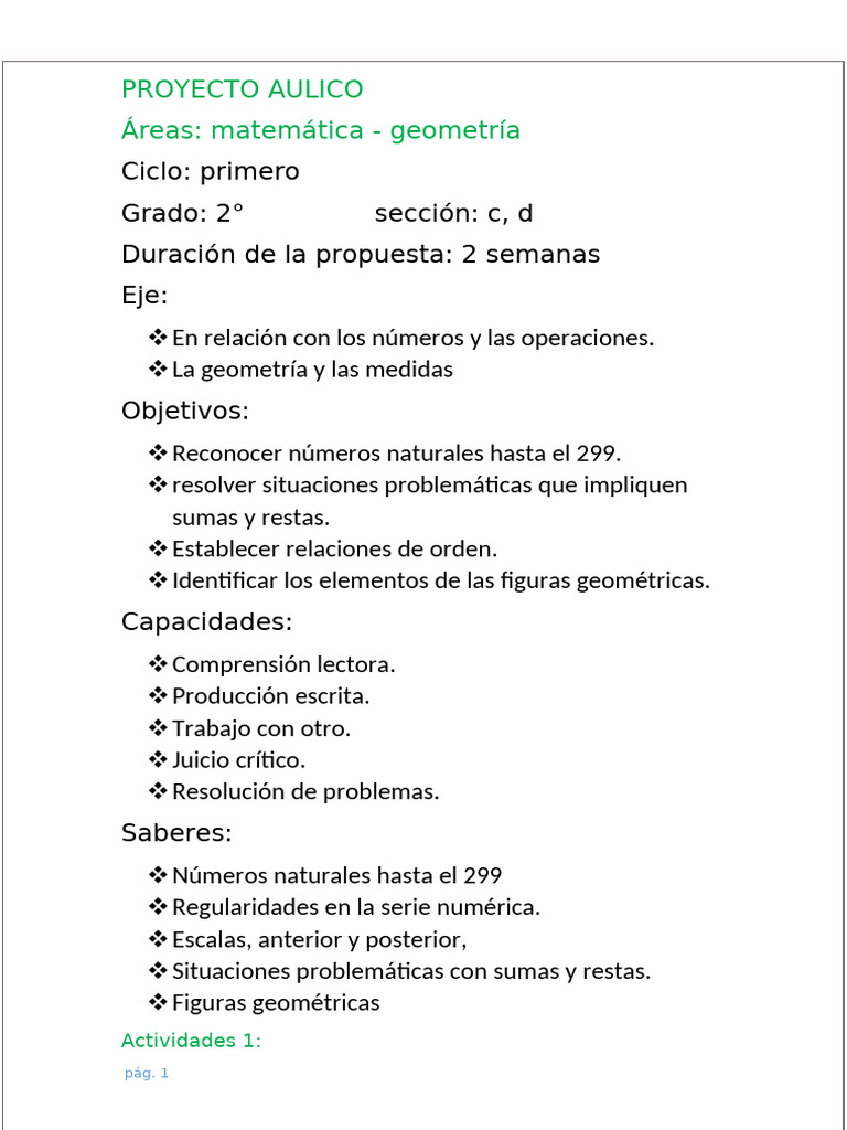 Proyecto Aulico Primer Quincena Mao 2 Grado | PDF