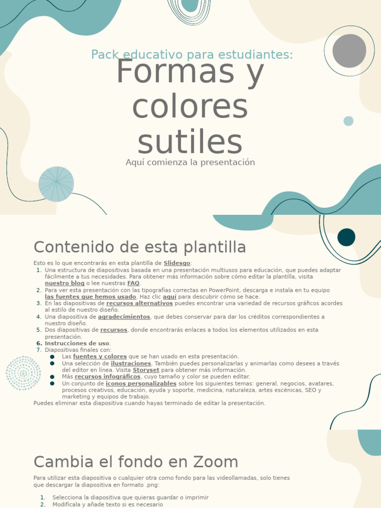 Subtle Shapes & Colors Education Pack For Students XL by Slidesgo | PDF