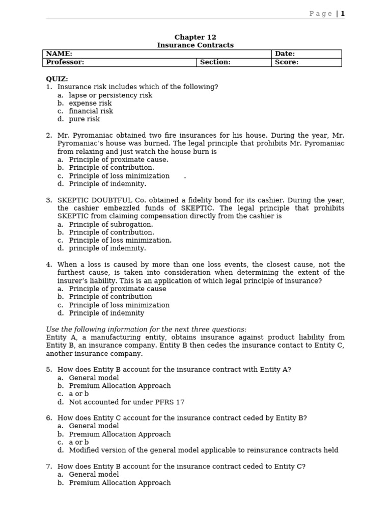 Accounting For Insurance Contracts | PDF | Insurance | Business