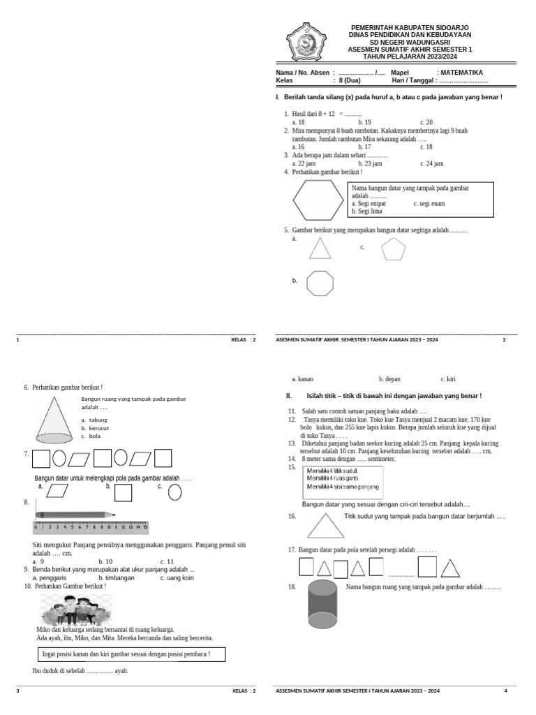ASA MTK Kelas 2 | PDF