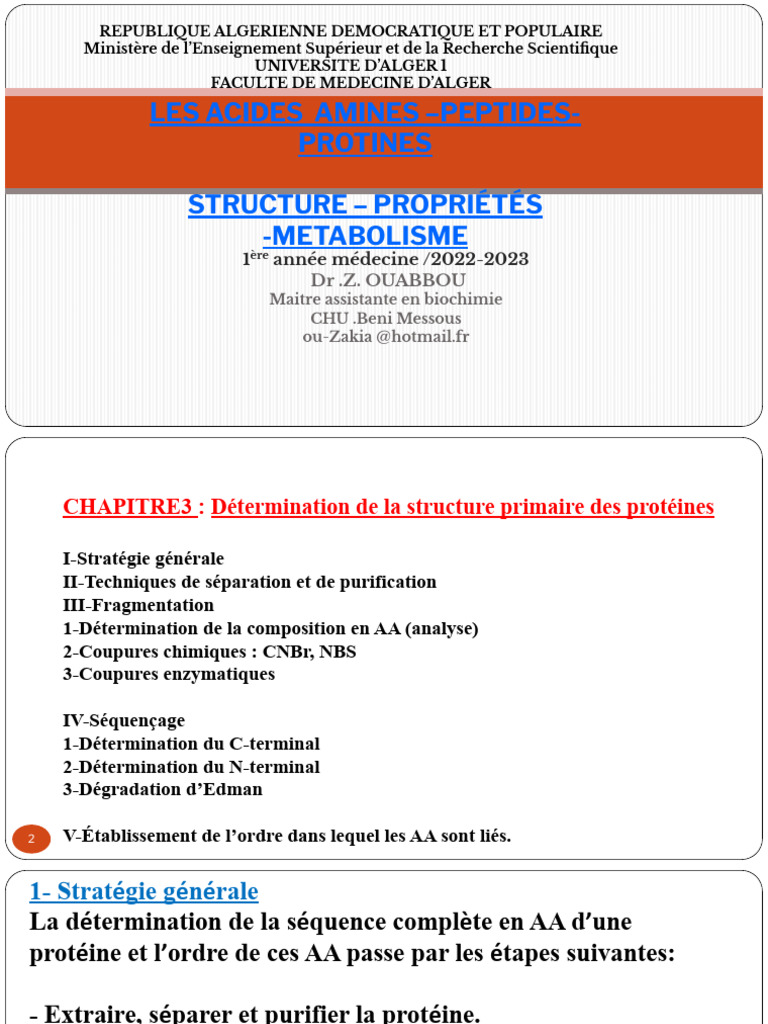 3 - Détermination de La Structure Des AAs | PDF