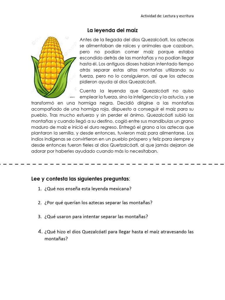 La Leyenda Del Maíz | PDF