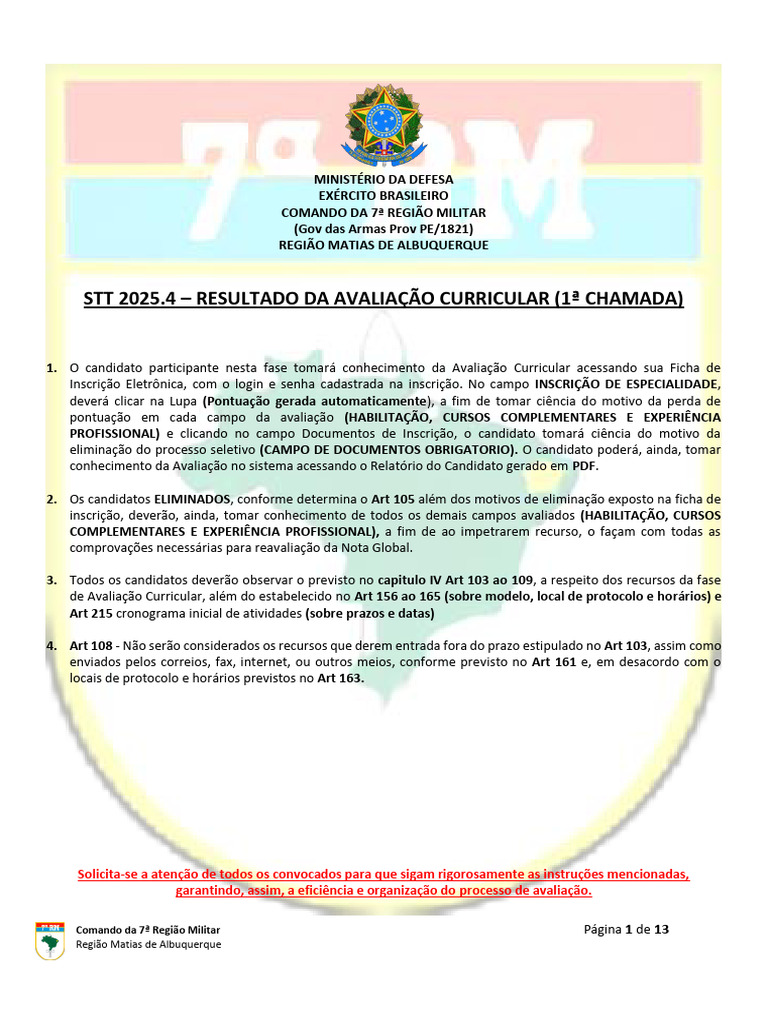 STT 20274 - Resultado Curricular Virtual (1 Chamada) | PDF