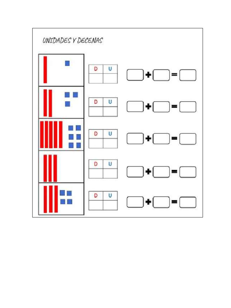 Unidades Decenas y Centenas Bloques | PDF