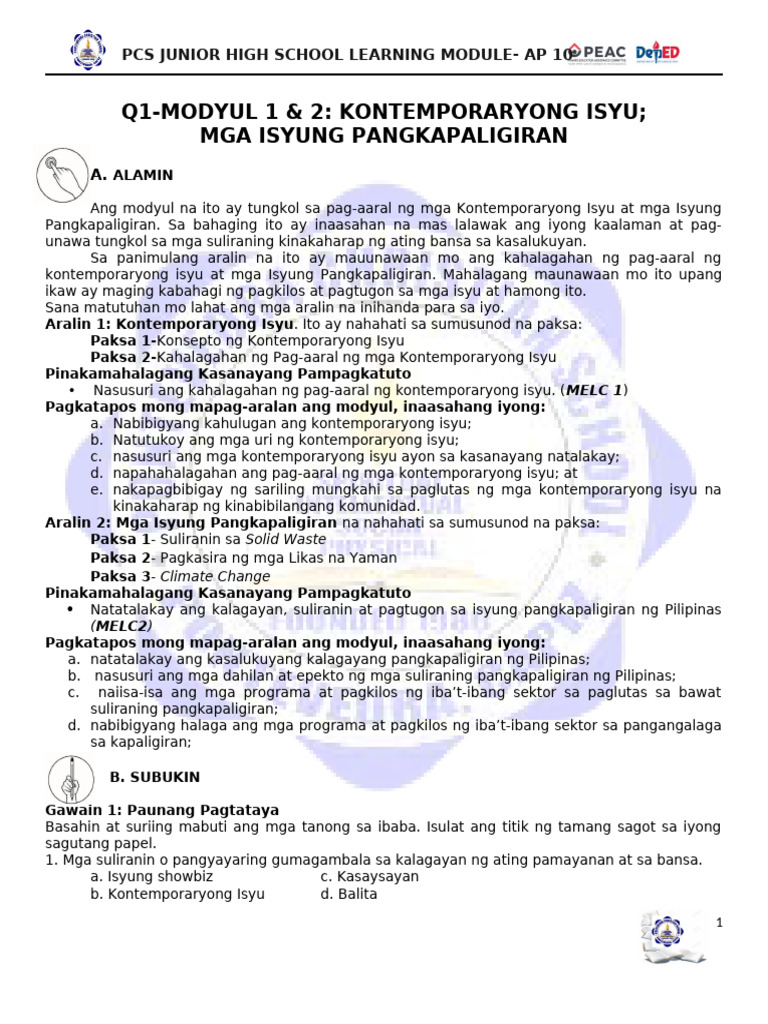 Q1-Module 1&2 Ap10 | PDF