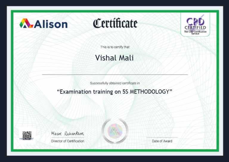Certificate- 5S | PDF