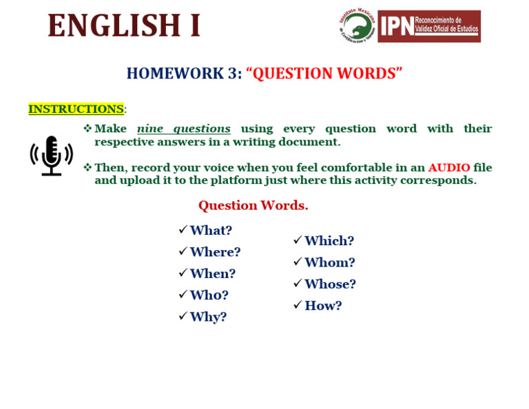 Homework 3 - QUESTION WORDS | PDF