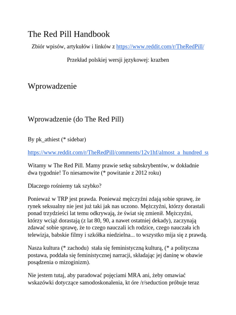 The Red Pill Handbook PL | PDF
