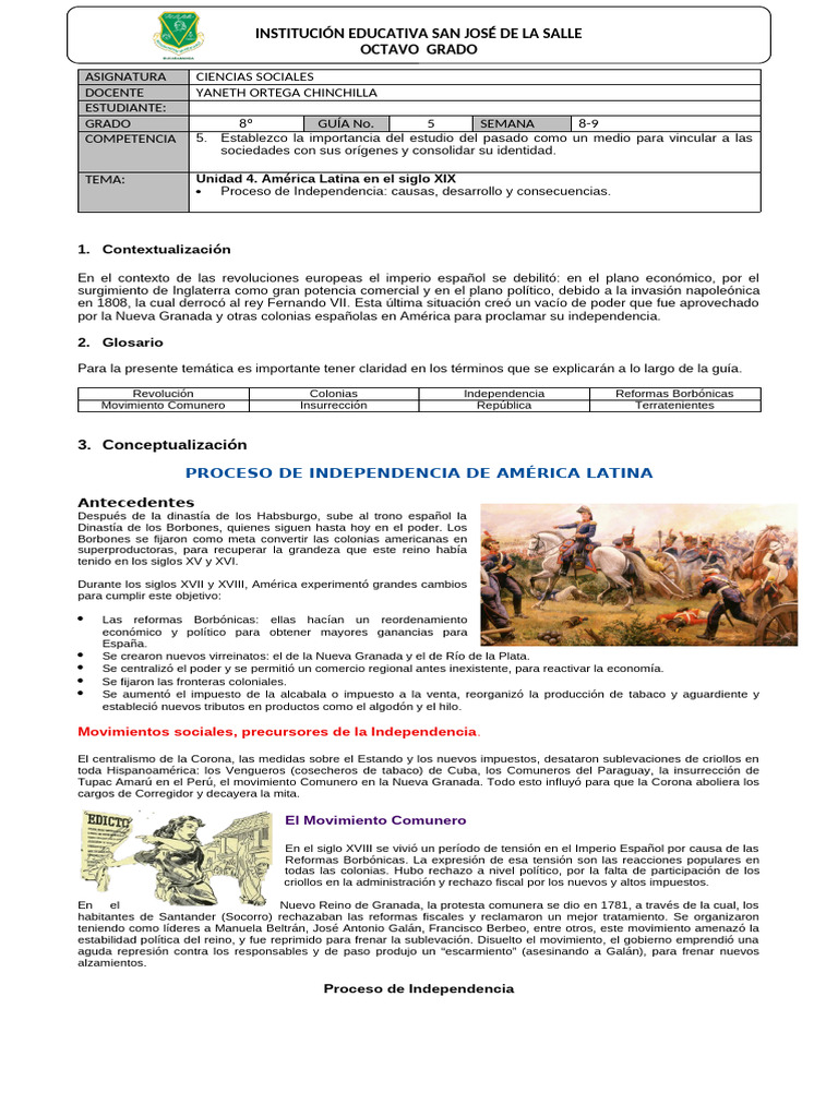 8A - Semana 8 - Independencia AmA - Rica Latina | PDF