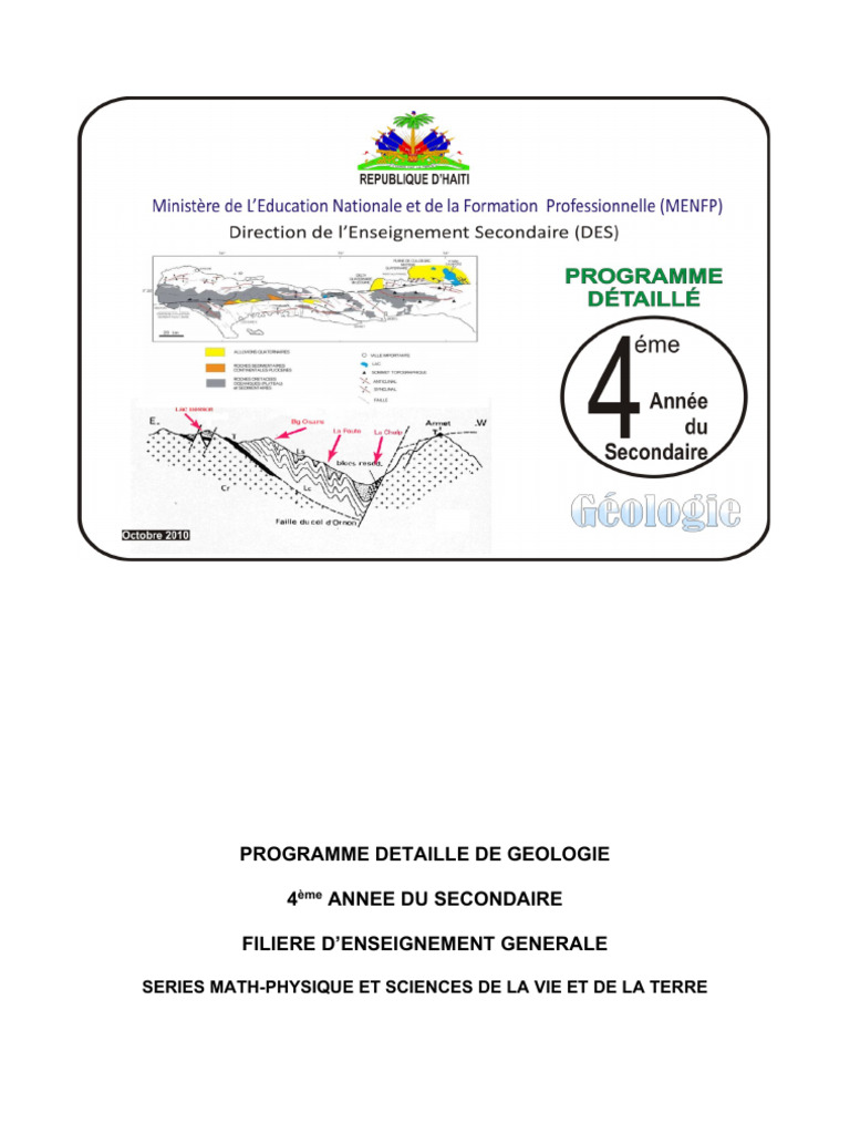 Programme de géologie 4ème année | PDF | Âge de glace | Humain