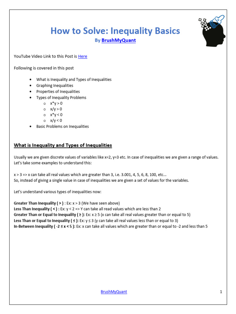 How to Solve Inequality | PDF