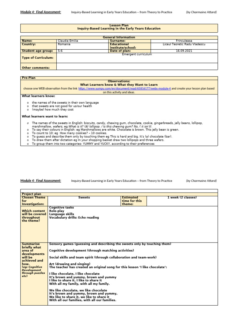 Plan de Lectie Pentru Invatarea Bazata Pe Cercetare | PDF