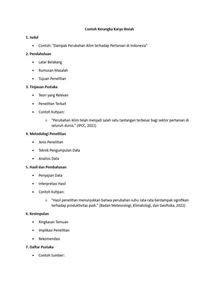 Kerangka Karya Ilmiah | PDF