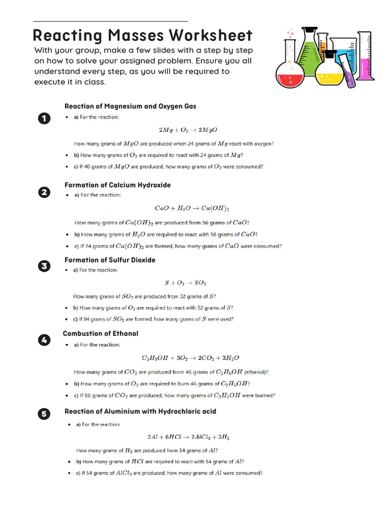 Reacting Masses Chemistry Guide | PDF | Science & Mathematics