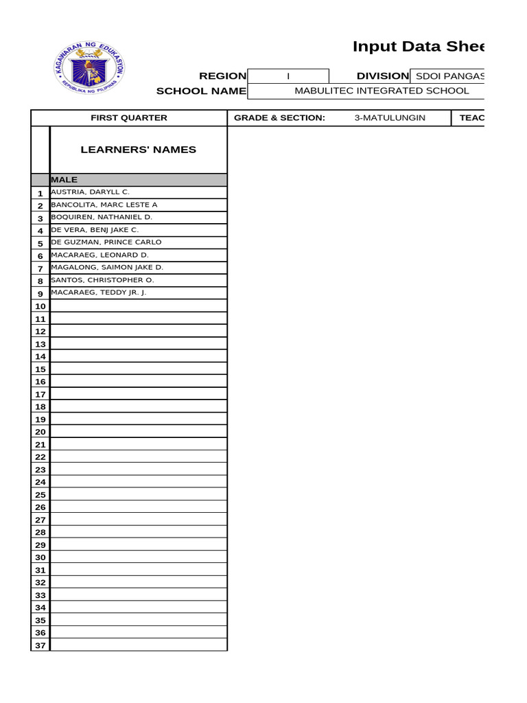 Grade 3 - 1ST Quarter - Adong | PDF