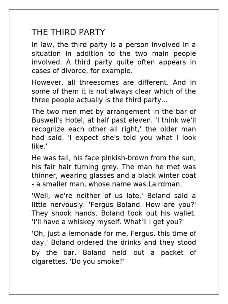 THE THIRD PARTY | PDF
