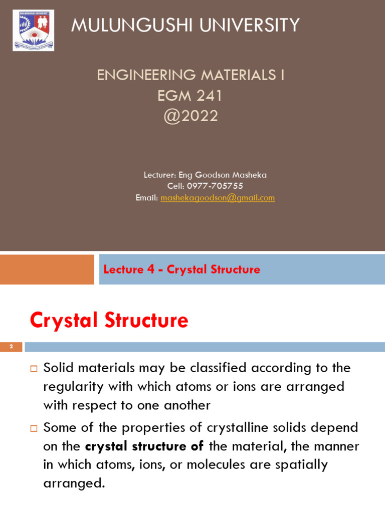 Lecture 4 EGM 241_@2022 | PDF