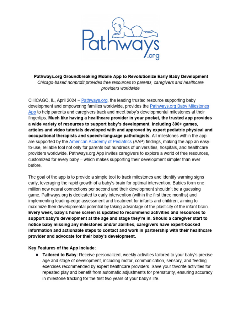 Pathways.org Launch Release for Website | PDF