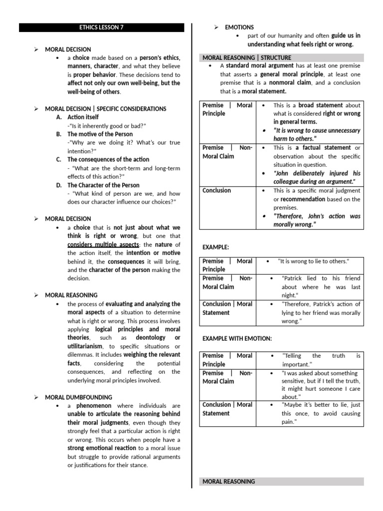 Ethics Lesson 7 | PDF