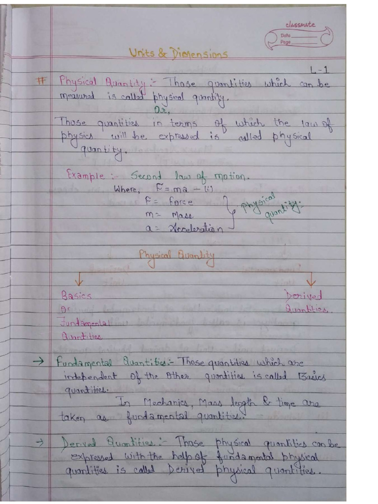 Physics-1 Notes | PDF