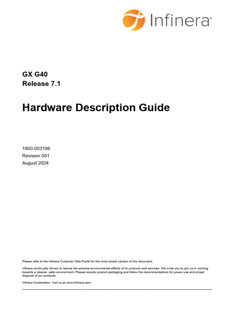R7.1_Infinera_GX_G40_Hardware_Description_Guide | PDF