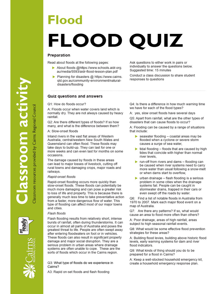 Flood Quiz | PDF