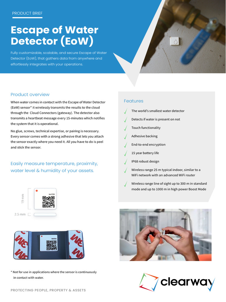 Clearway PB Wireless Water Detector | PDF | Sensor | Wi Fi