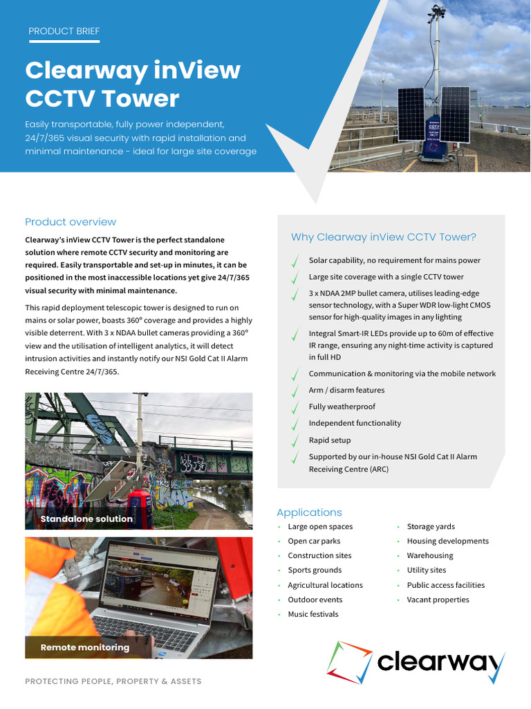 Clearway InView CCTV Tower Product Brief March 24 | PDF | Closed ...