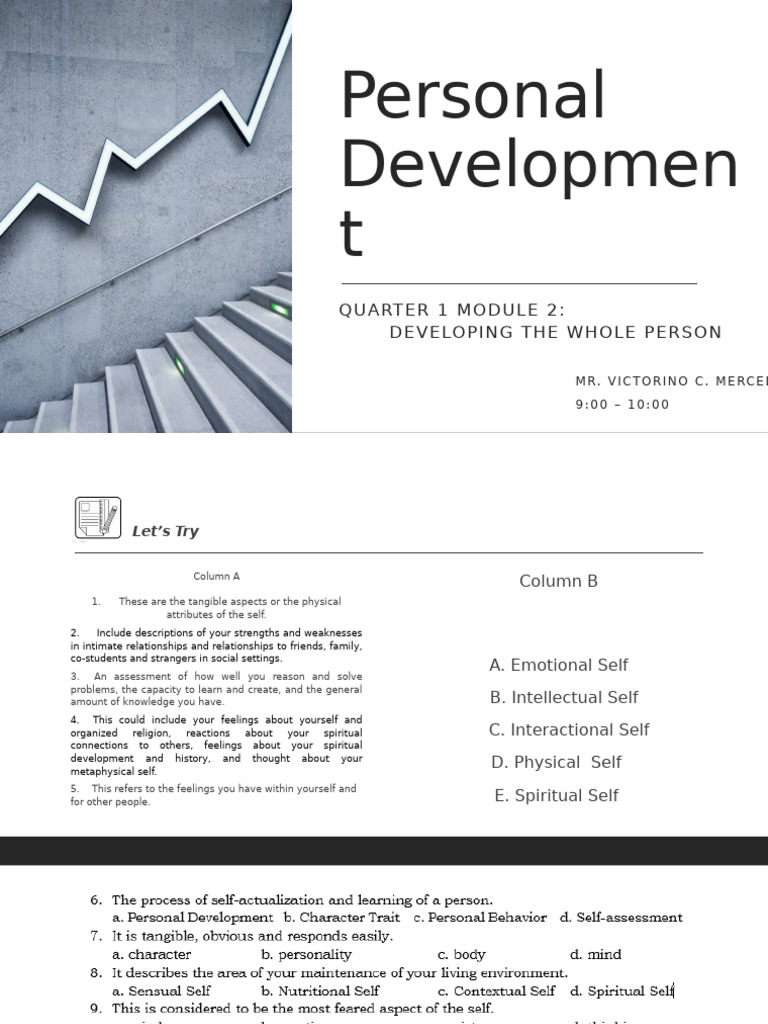 Personal Development PPT - Module 2 | PDF