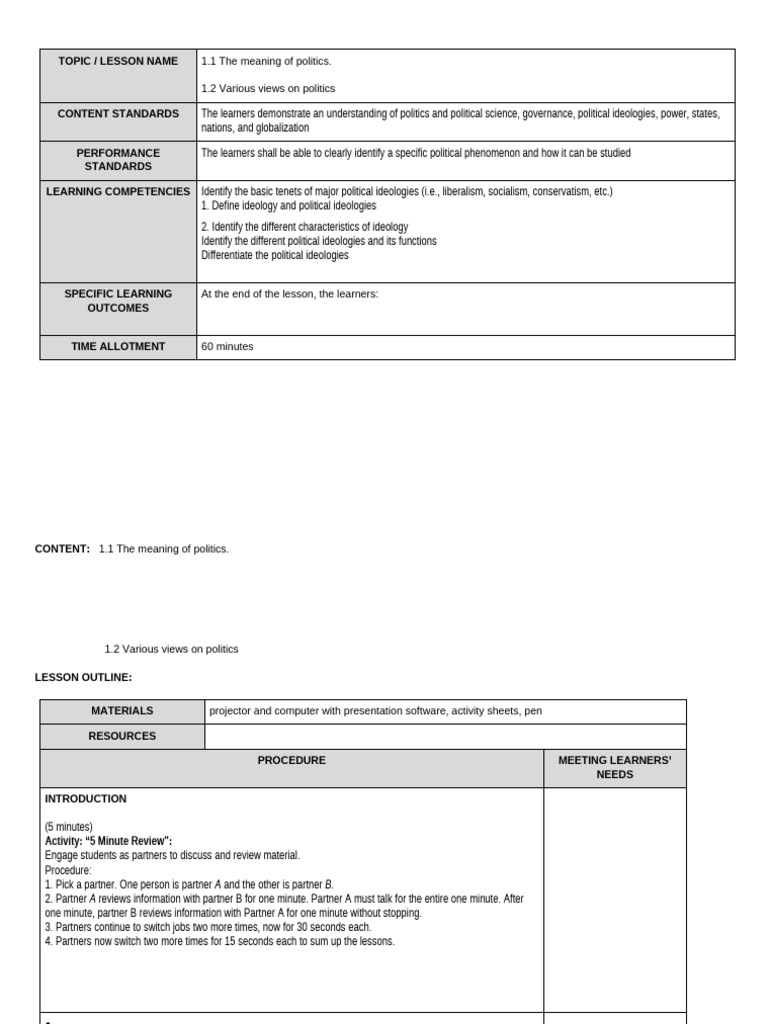 Teaching Guide Template2 | PDF