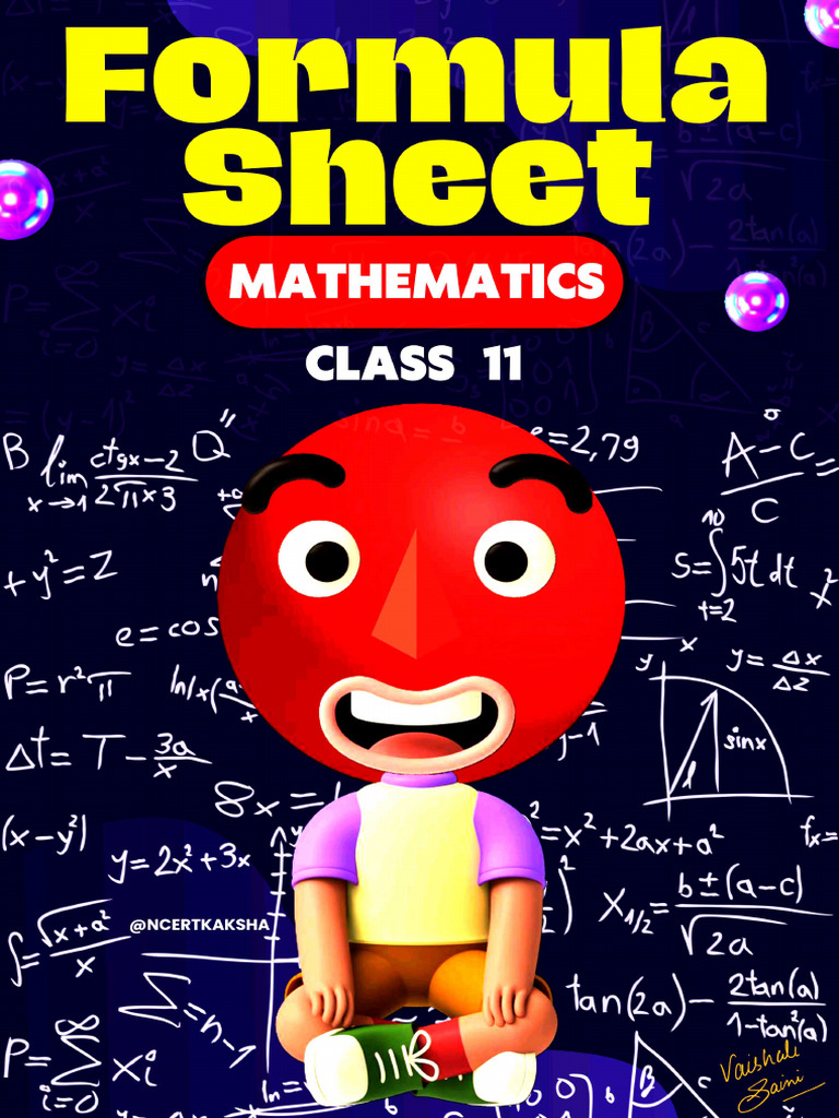 Shubham's Formula Sheets Math Class 11th | PDF