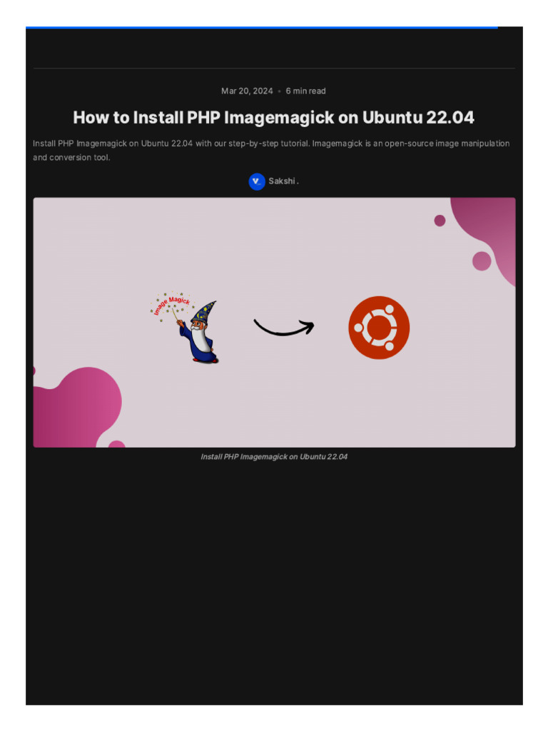 How To Install PHP Imagemagick On Ubuntu 22.04 | PDF