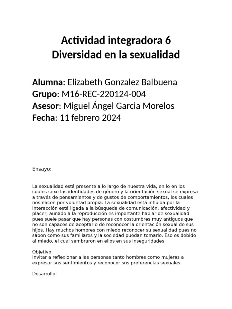 Gonzalez Balbuena Elizabeth M16S3AI6 | PDF | Wellness | Lifestyle