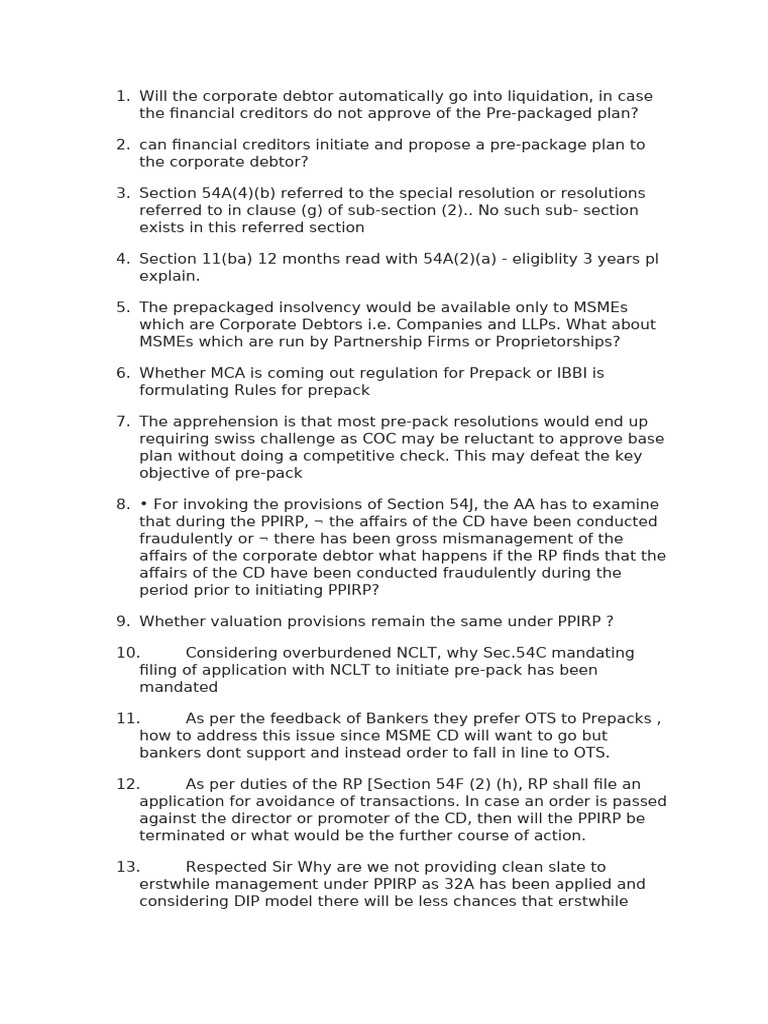 Queries Pre-Packs | PDF