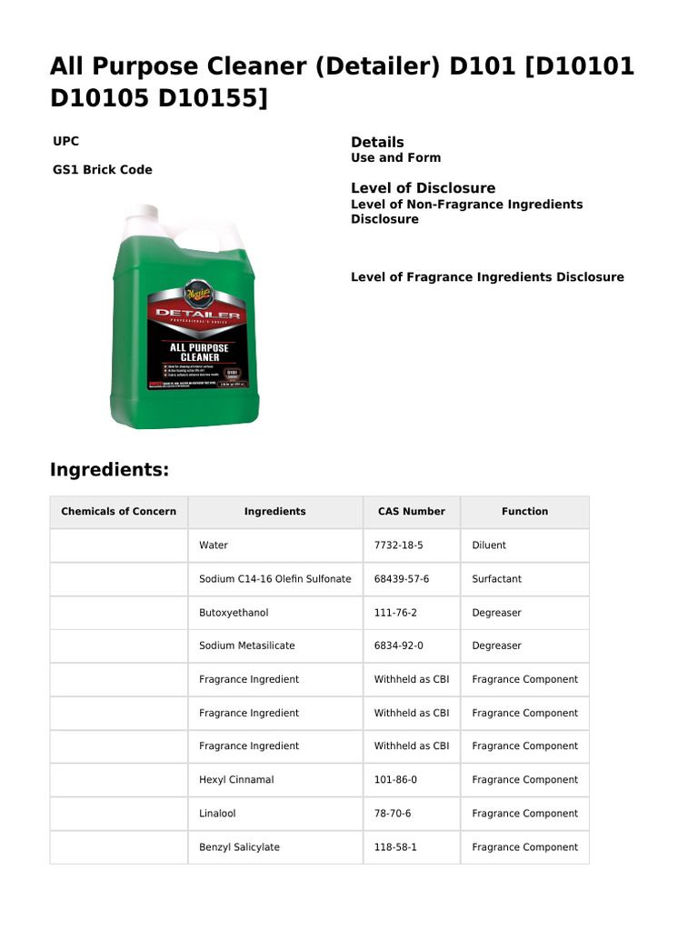 D101 Ingredientes | PDF