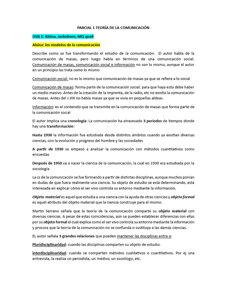 Resumen Teoria de La Comu | PDF
