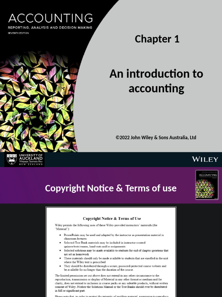 Chpt01 - An Introduction To Accounting - PPT - Carlon - 7e UOA | PDF