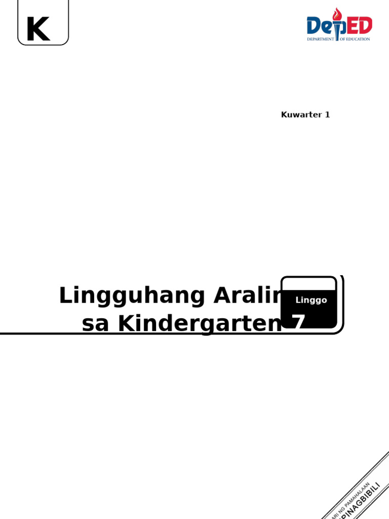 Le - Kinder Q1 - W7 | PDF