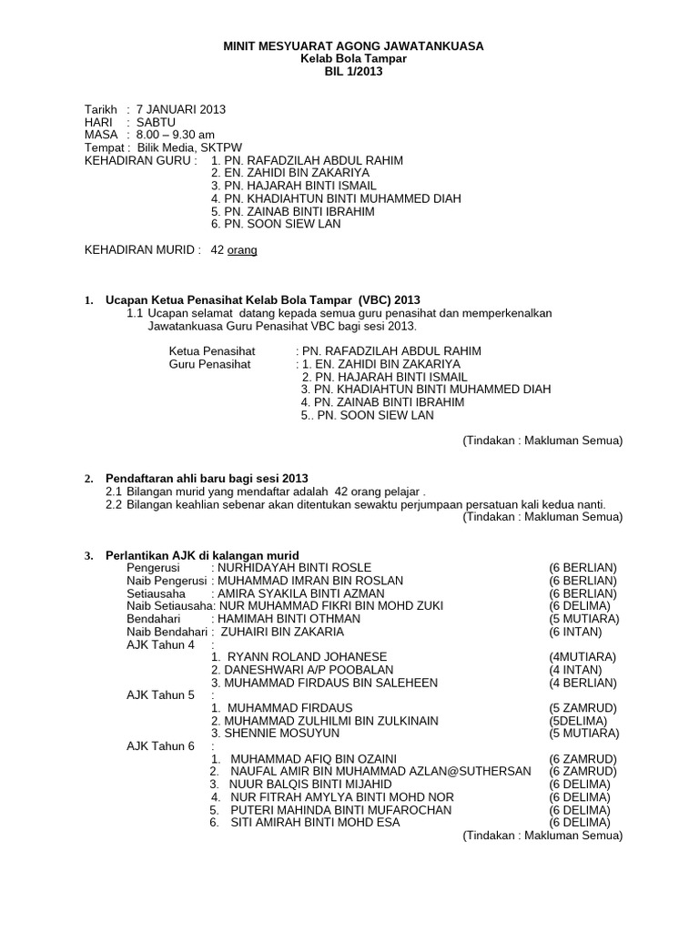 Minit Mesy Agong 1 2013 | PDF