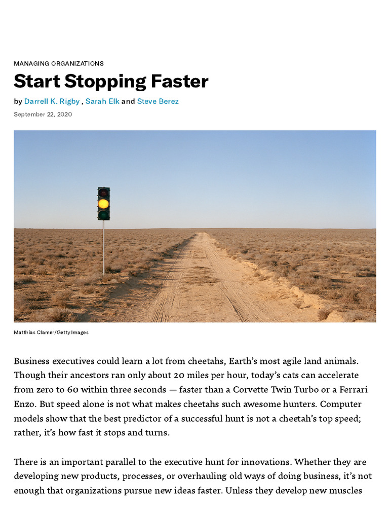 Start Stopping Faster | PDF