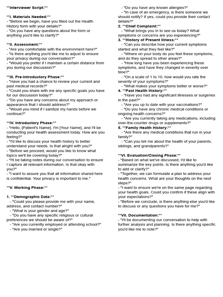 interview script | PDF