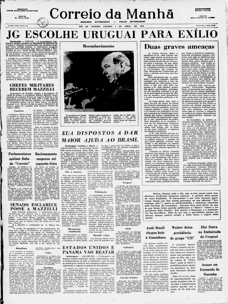 João Goulart - Correio Da Manha - Exílio No Uruguai | PDF