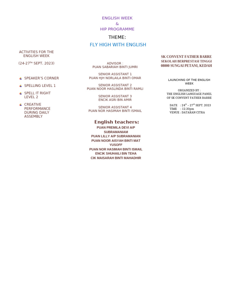 Brosur English Week 2023 | PDF
