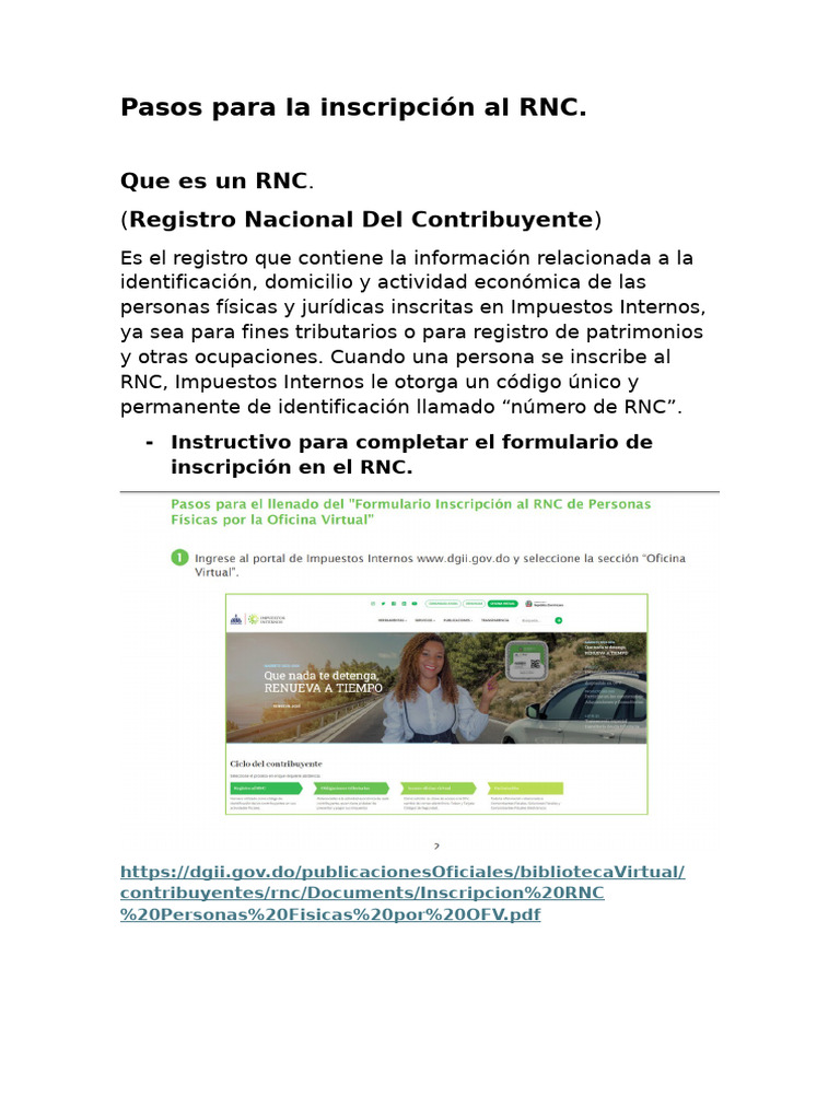 Pasos para La Inscripción Al RNC | PDF | Finanzas y dinero