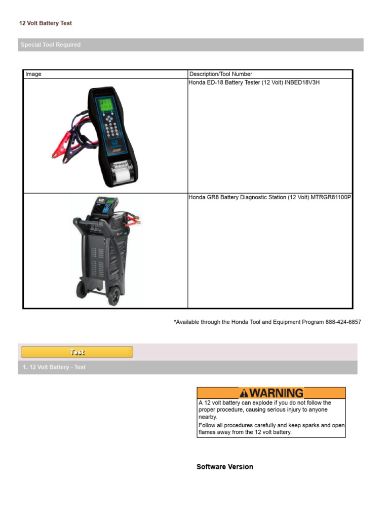 12 Volt Battery Test (Without Auto Idle Stop System) 2450 | PDF