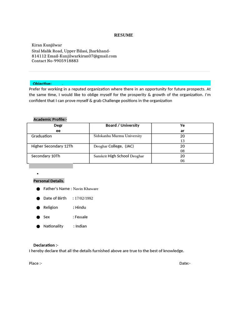 Kiran Kumari 2024 | PDF