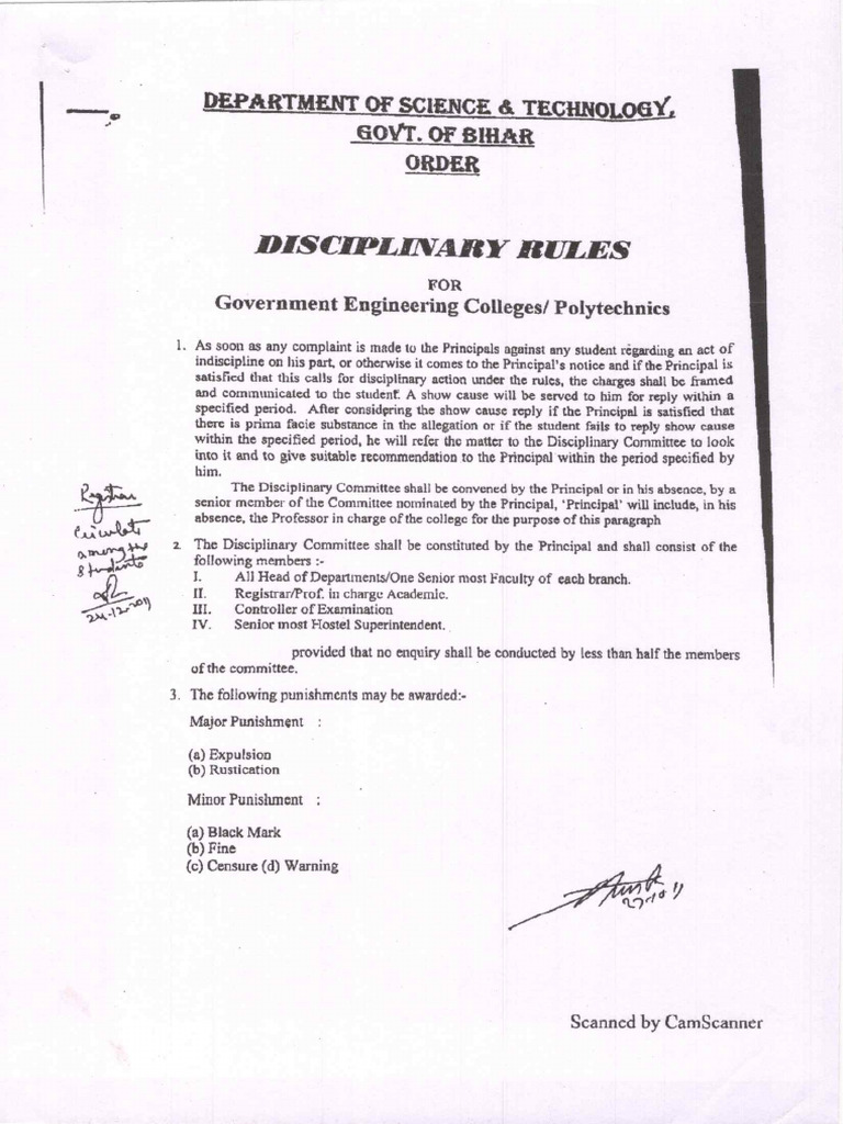 Disciplinary Rules | PDF