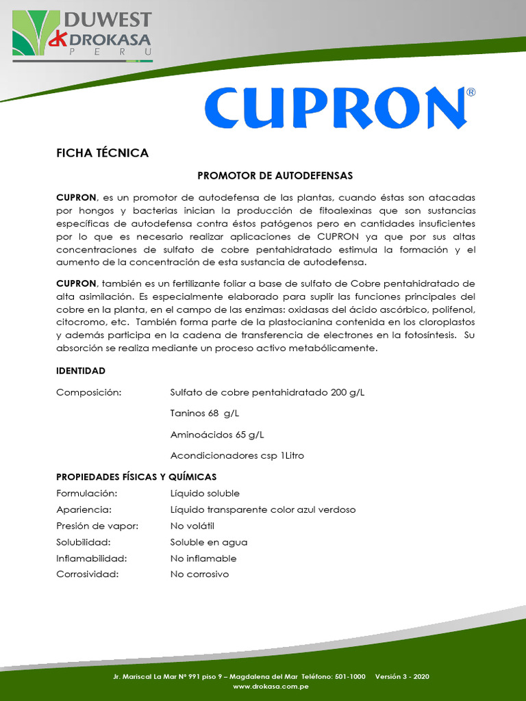 Cupron FT | PDF