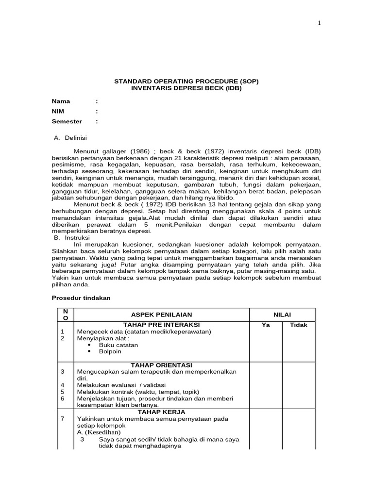 SOP IDB Modul Lengkap | PDF