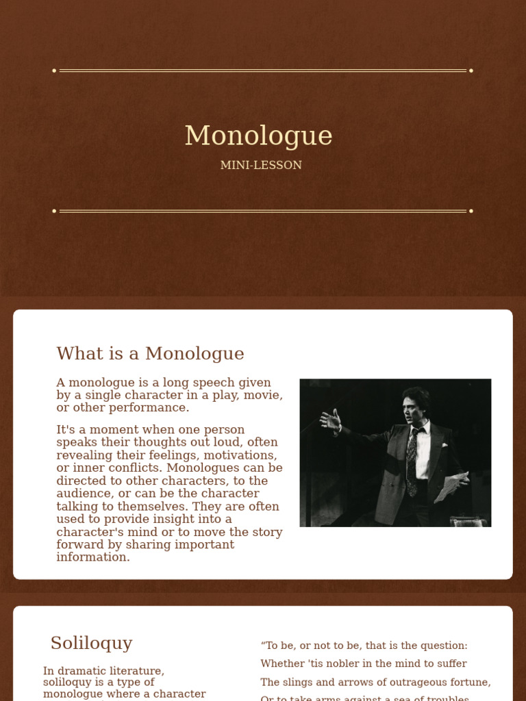 Monologue, CW Assignment | PDF